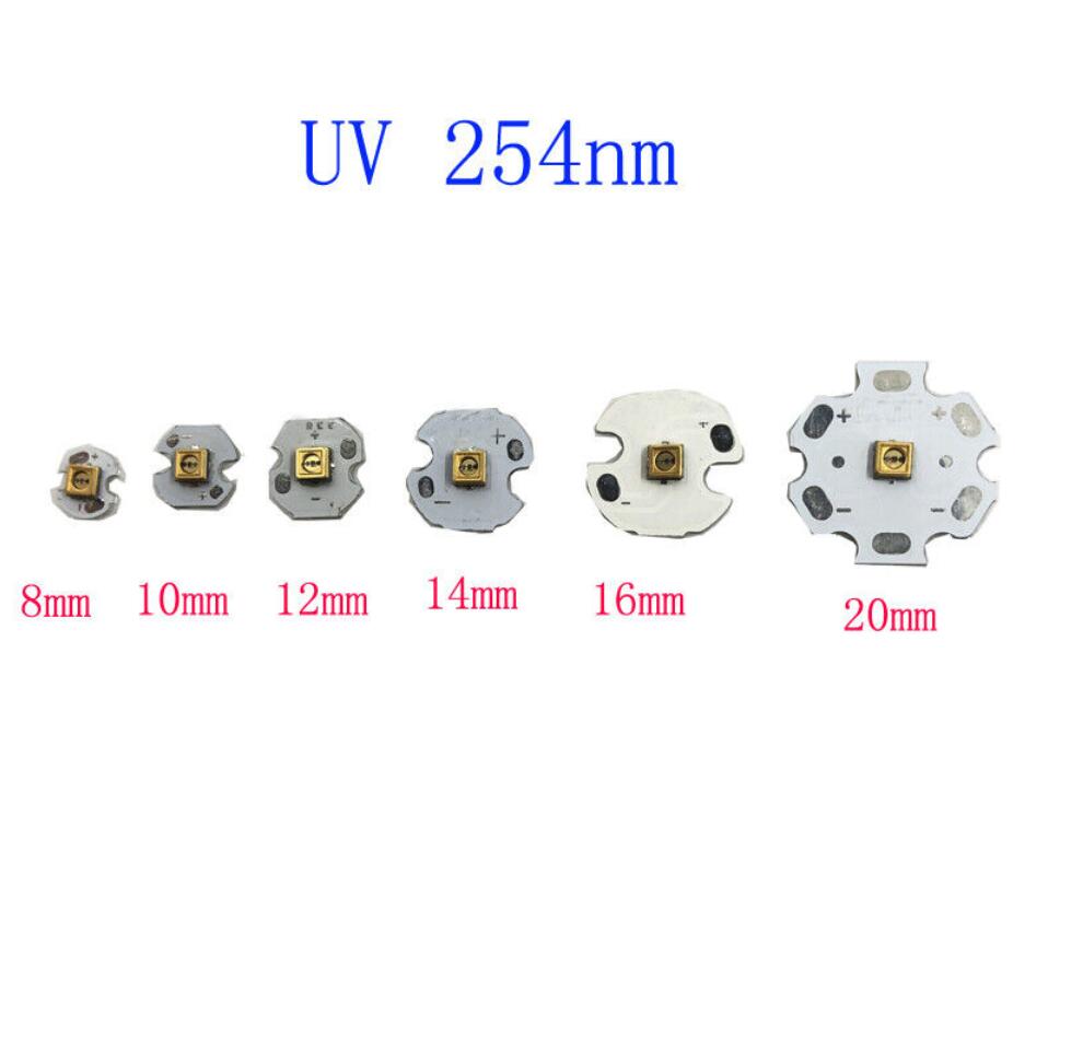 UV 254nm Deep UVC LED Diode Lamp Bulb 6V 12V 24V DIY Steriliza equipme ...